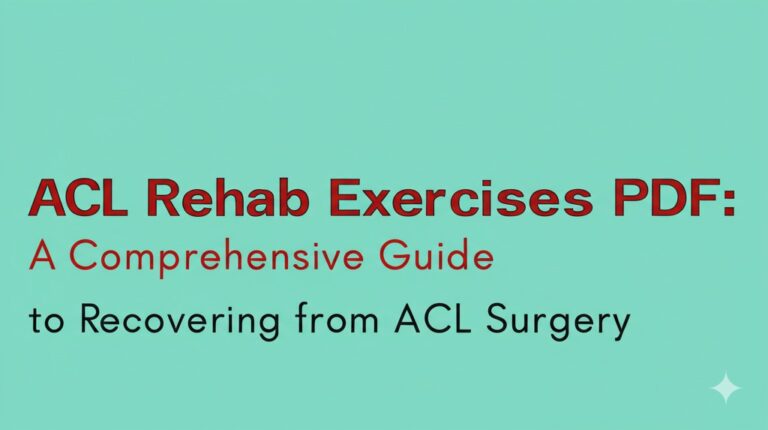 ACL Rehab Exercises PDF: A Comprehensive Guide to Recovering from ACL Surgery - Stonegate Health ...